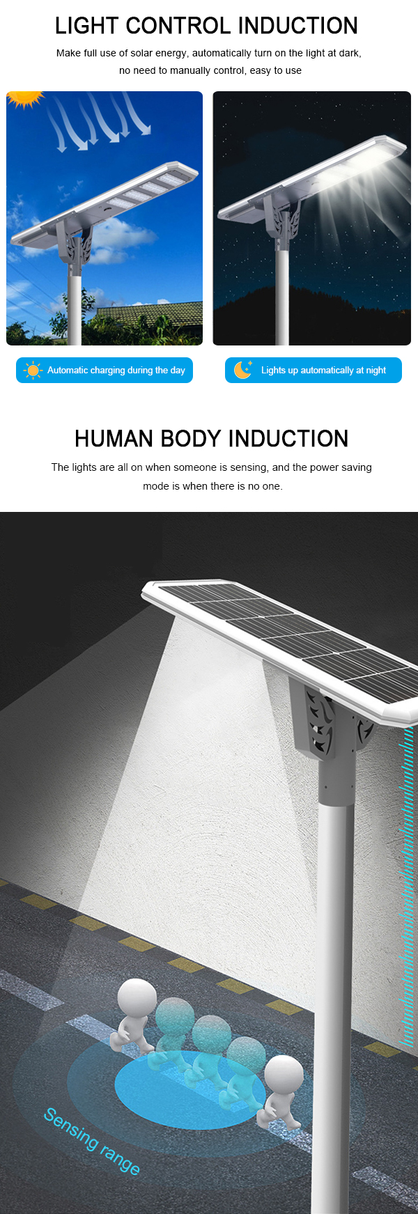 New products outdoor waterproof Ip65 led garden solar powered street light